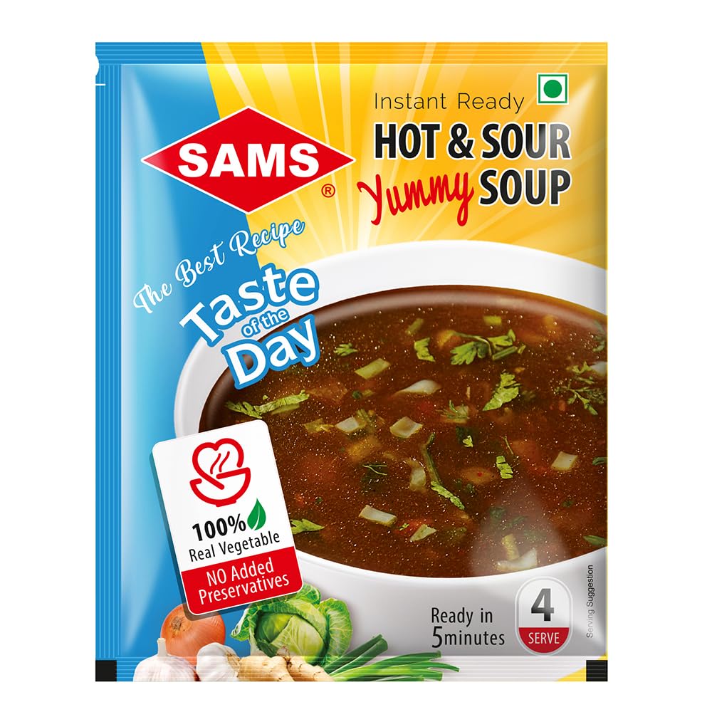 Sams Hot & Sour Soup, 51g, Ready To Eat, Instant Soup (pack of 5) – Sams Sauces